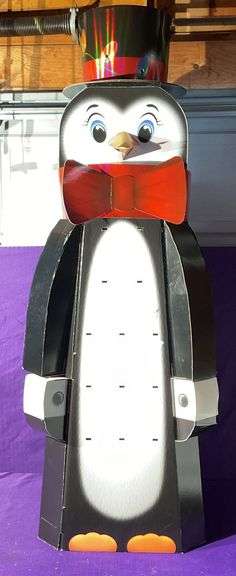 Double Sided Cardboard Penguin Decor 62”x24”x24” - Sherwood Auctions