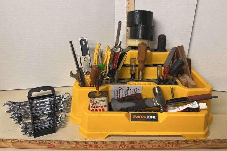 Job Smart Wrench Set, Work Zone Tool Bench Organizer & Contents ...