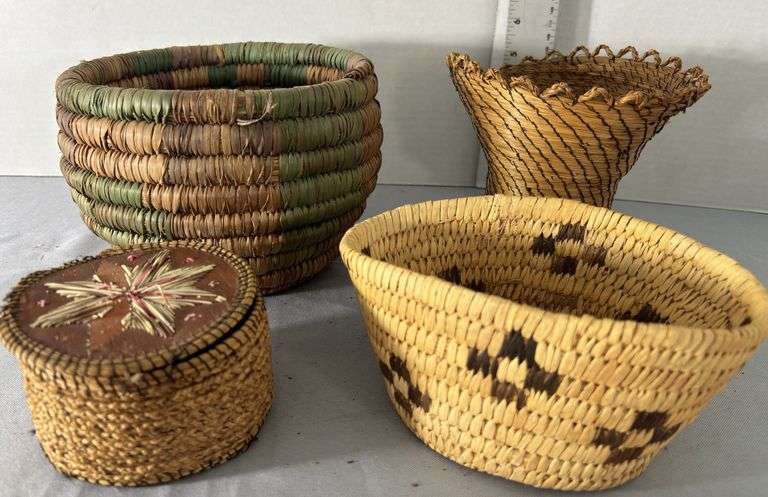 Porcupine Quill Basket, Patterned Seagrass Baskets & Handwoven Baskets ...