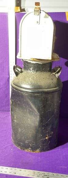 Metal Mailbox Mounted to Milk Can - Sherwood Auctions