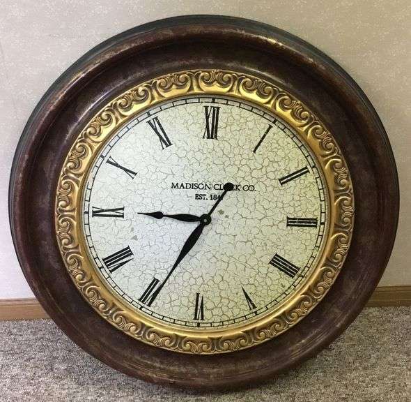 36” Madison Clock Co. Battery Power Wall Clock - Sherwood Auctions
