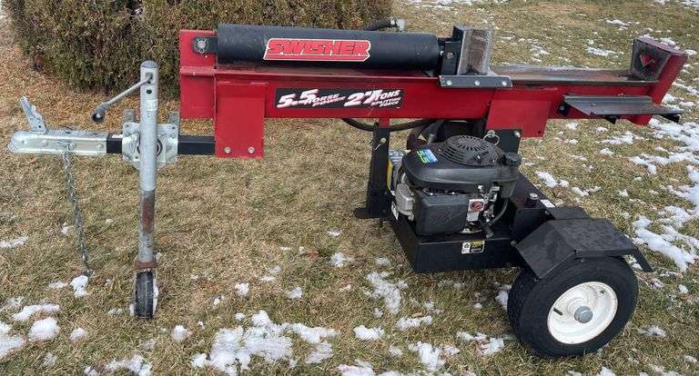 Swisher 5.5 HP, 27 Tons Splitting Force Log Splitter- fits a 24” log ...