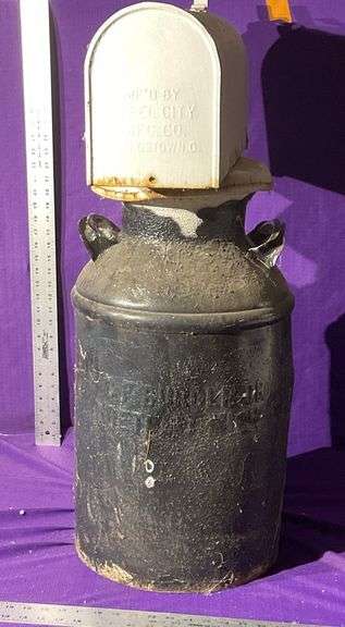 Metal Mailbox Mounted to Milk Can - Sherwood Auctions
