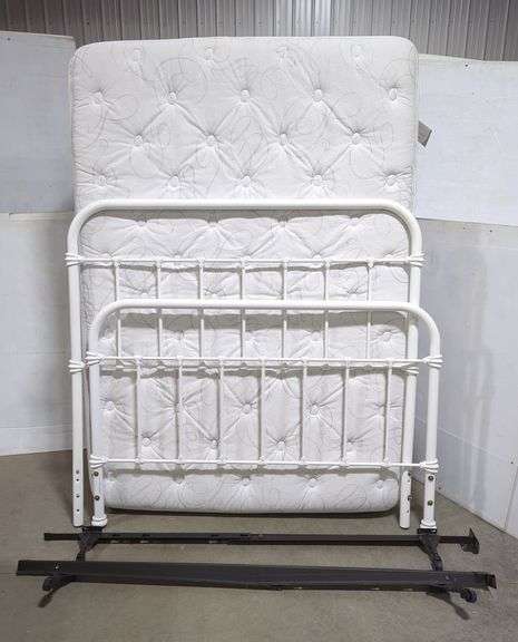 Full Size Cast Iron Headboard & Footboard with Frame - Sherwood Auctions