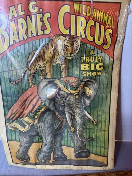 1960's AL G. Barnes Wild Animal Circus Poster - Sherwood Auctions