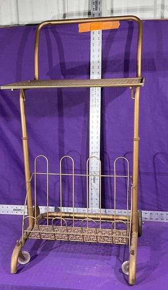 Vintage Mid Century Modern Magazine/ Newspaper Cart - Sherwood Auctions