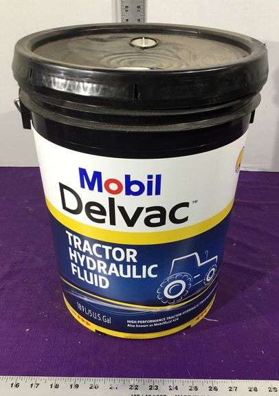 Unopened 5 Gallon Pail of Mobil Delvac Hydraulic Fluid - Sherwood Auctions