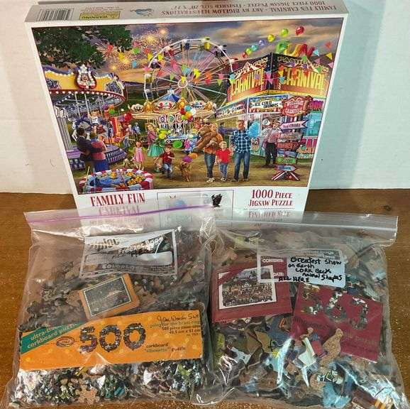 3 Carnival Puzzles, 2 Cork Board (no boxes) - Sherwood Auctions