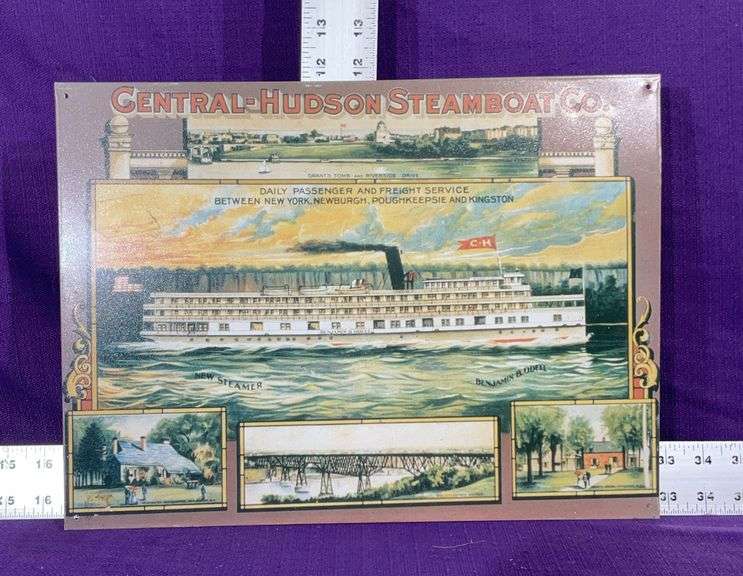 Central -Hudson Steamboat Co. Tin Sign - Sherwood Auctions