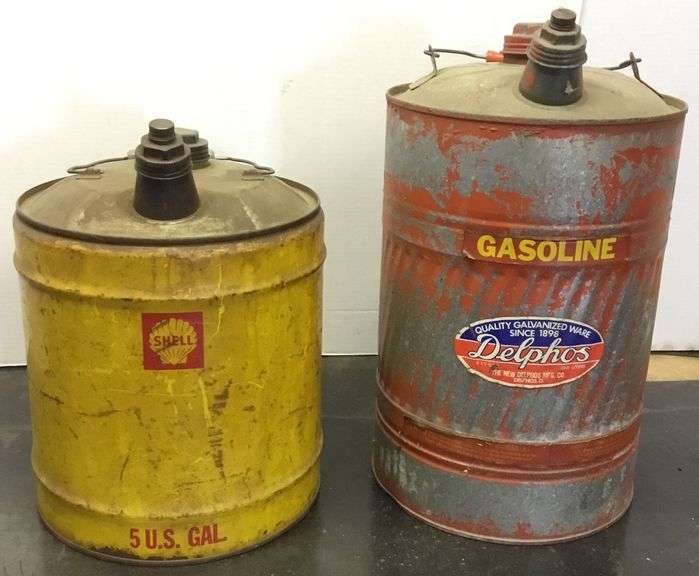 Delphos Galvanized Fuel Can & Shell 5 Gallon Metal Pail - Sherwood Auctions