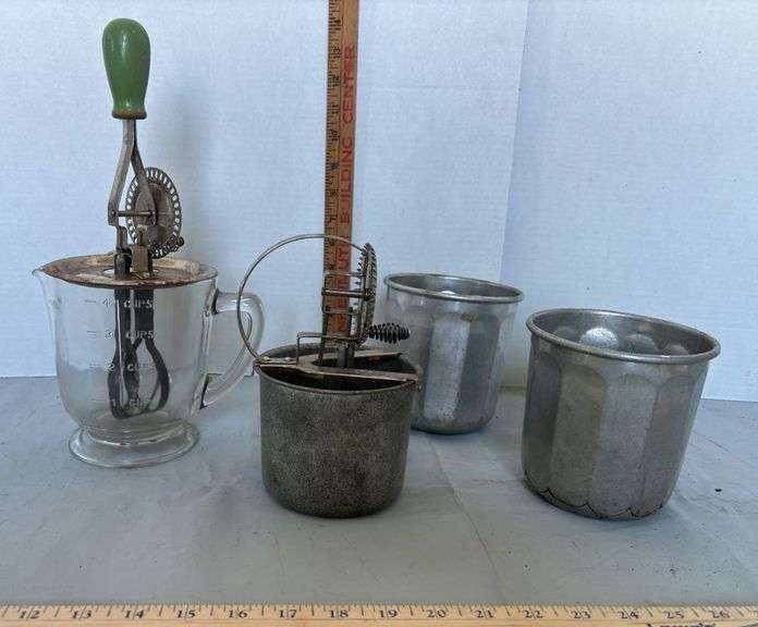 Two Primitive Hand Mixers - Sherwood Auctions