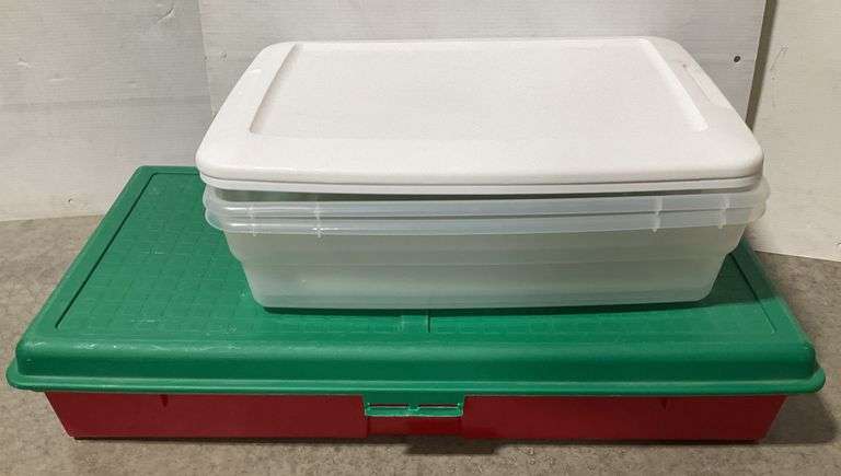 Christmas Tote with Wrapping Paper & 2 Totes with Lids (28 qts ...