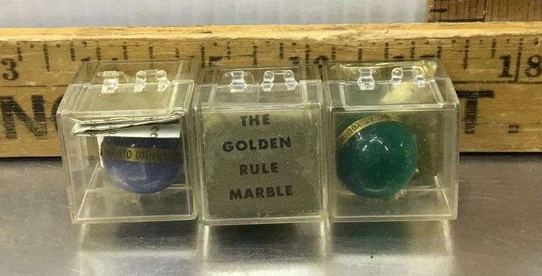 3 Golden Rule Marbles, Reese’s & Batman Marbles and Large Marble ...