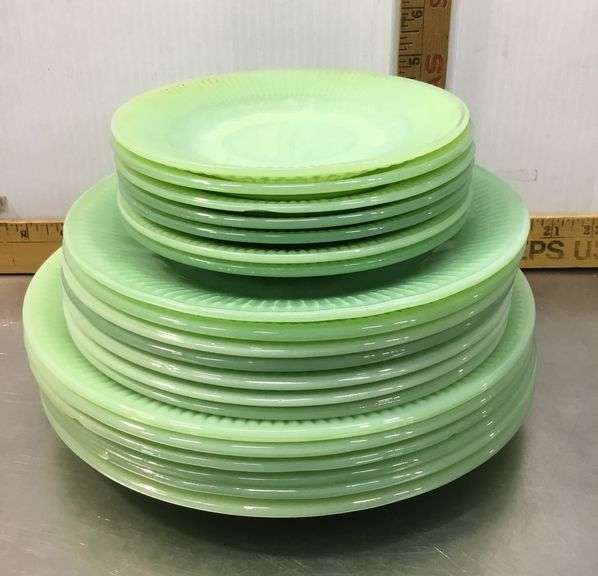 Fire-King Jadeite Saucers, Salad Plates and Dinner Plates - Sherwood ...