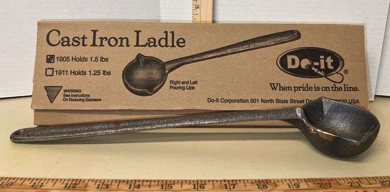 Cast Iron Ladle- #1905 Holds 1.5 LB's - Sherwood Auctions