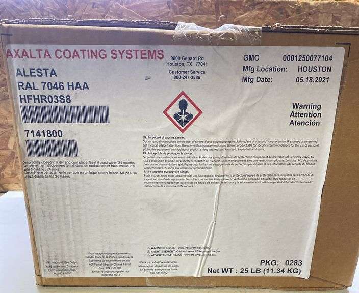 AXALTA Coatings-Powder for Powder Coating. 25 Lbs - Sherwood Auctions