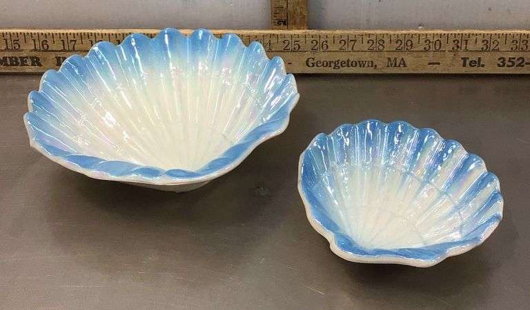 Maurice Ceramics of California Pearlized Blue Serving Shells - Sherwood ...