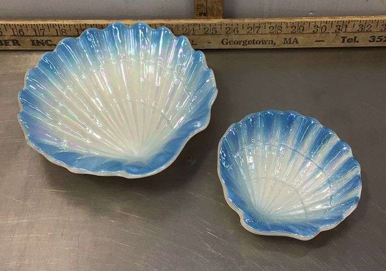 Maurice Ceramics of California Pearlized Blue Serving Shells - Sherwood ...