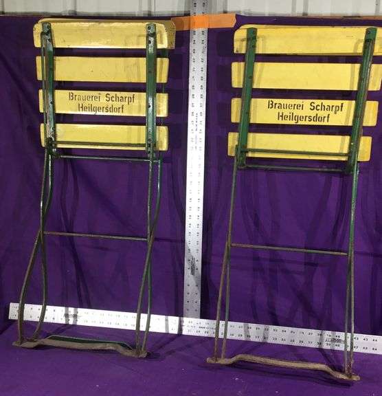 Pair of German Beer Garden Folding Chairs - Sherwood Auctions