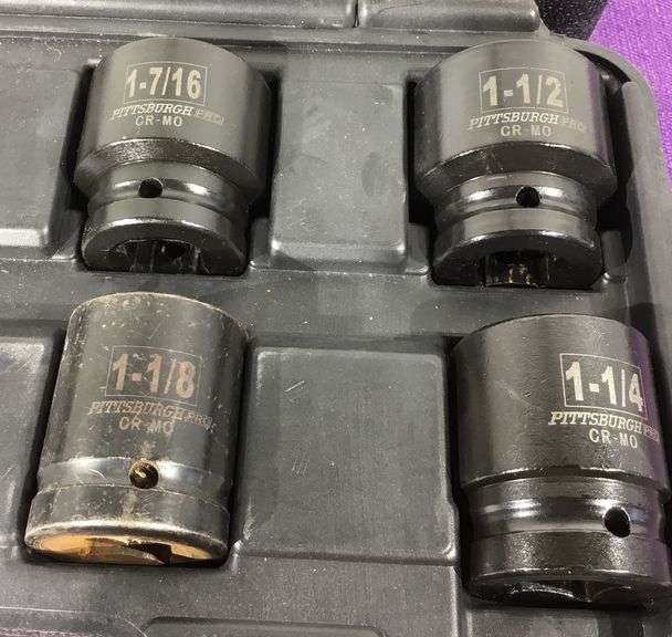 Pittsburgh Pro 8 Pc. 3/4” Drive, 1”-1 1/2” Impact Sockets & Case ...