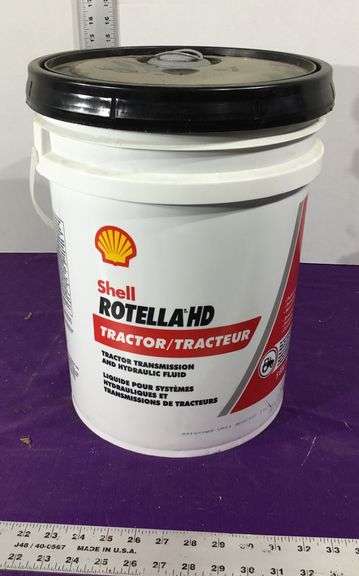 Unopened 5 Gallon Pail of Rotella HD Hydraulic Fluid - Sherwood Auctions