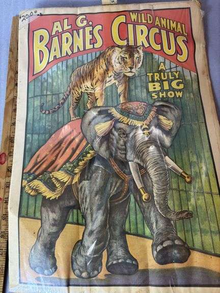 1960's AL G. Barnes Wild Animal Circus Poster - Sherwood Auctions