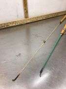 2 Vintage Wood Handled Ice Fishing Rod, 2 Shakespeare Sportfisher Rods ...