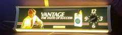 Vintage Vantage 100s Light Up Advertisement Clock - Sherwood Auctions