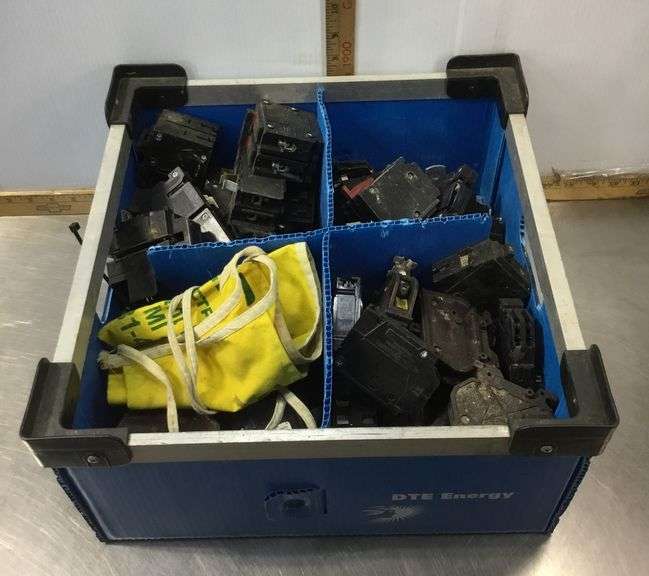DTE Energy Box With Electrical Supplies and Tool Belt - Sherwood Auctions