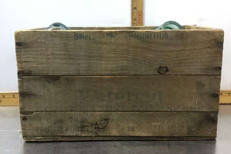 Small Arms Ammunition Crate With Insulators - Sherwood Auctions