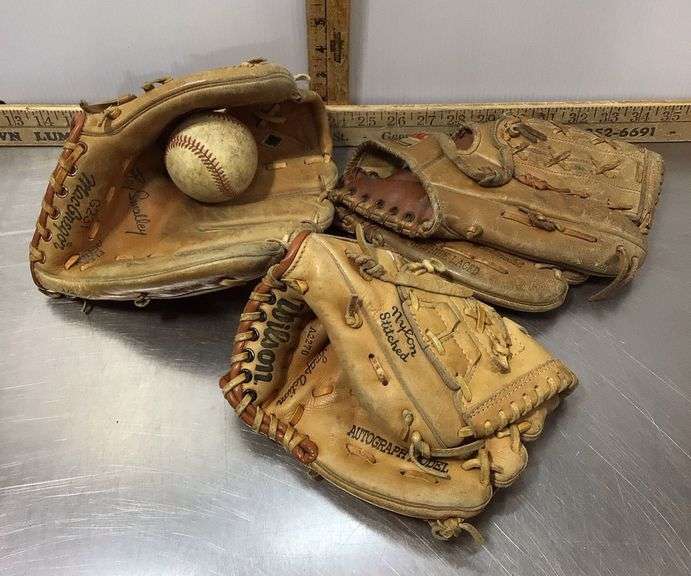 Ball Gloves & Baseball - Sherwood Auctions