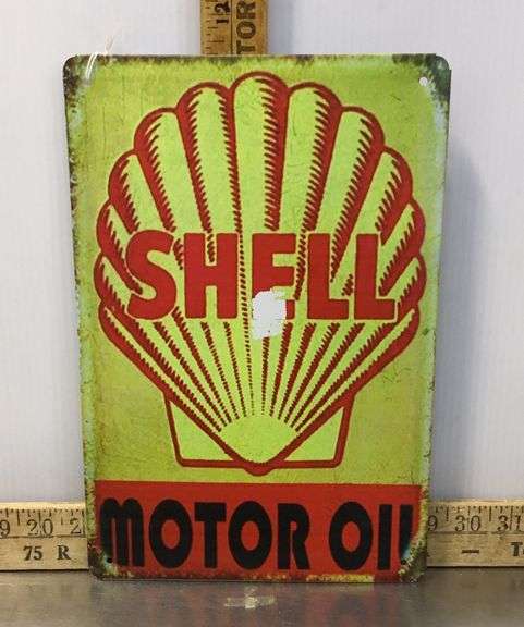 Shell Motor Oil Tin Sign - Sherwood Auctions