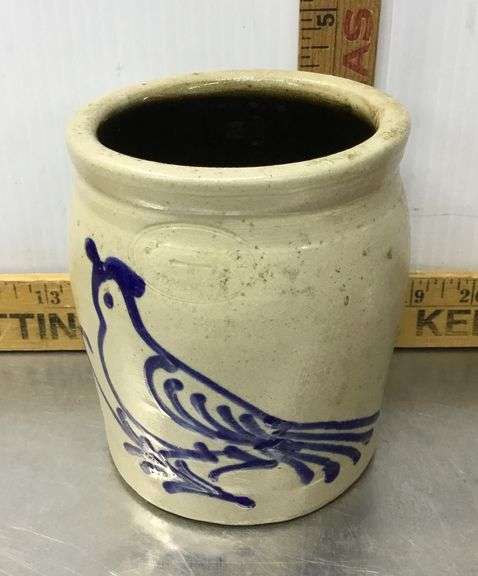 Small Blue Bird Crock - Sherwood Auctions