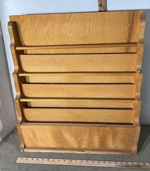 Wooden Magazine Book Rack - Sherwood Auctions