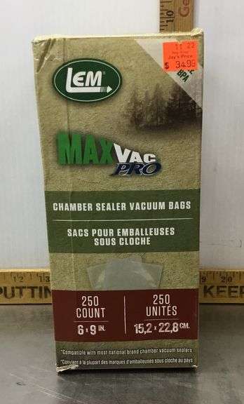 LEM Max Vac Pro 250 Count Chamber Sealer Vacuum Bags - Sherwood Auctions