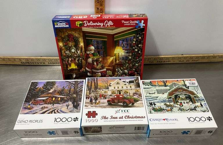 (4) Christmas Puzzles - Charles Wysocki, White Mountain & More ...