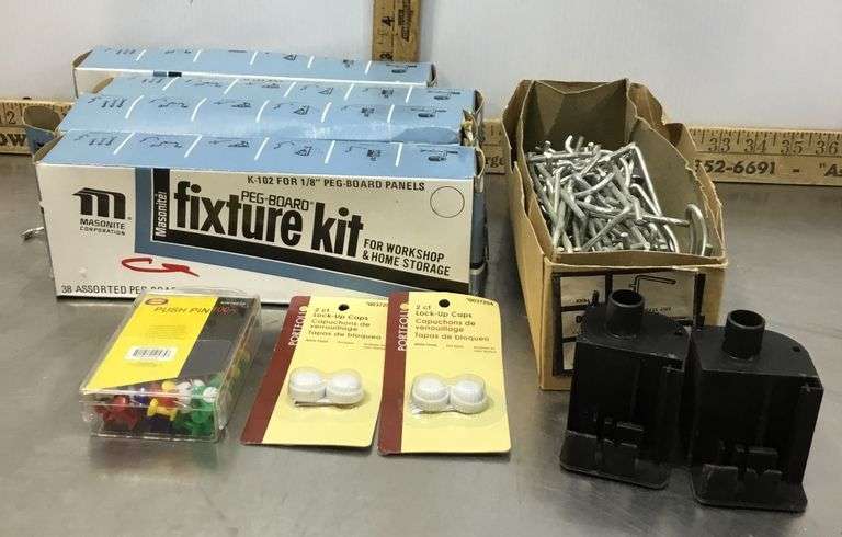 Peg-Board Fixture Kits, Lock-Up Caps & Push Pin - Sherwood Auctions