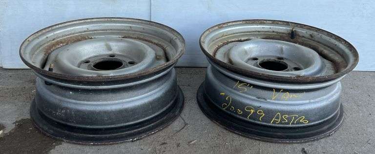 Qty-2 Steel GMC Wheels 15” ( From Astro Van) - Sherwood Auctions