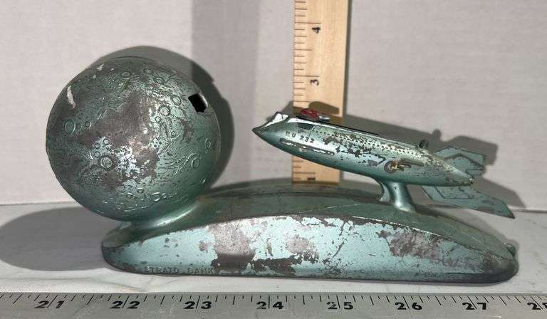 1950's “Shoot The Moon” Mechanical Strato Bank by Duro Mold ...