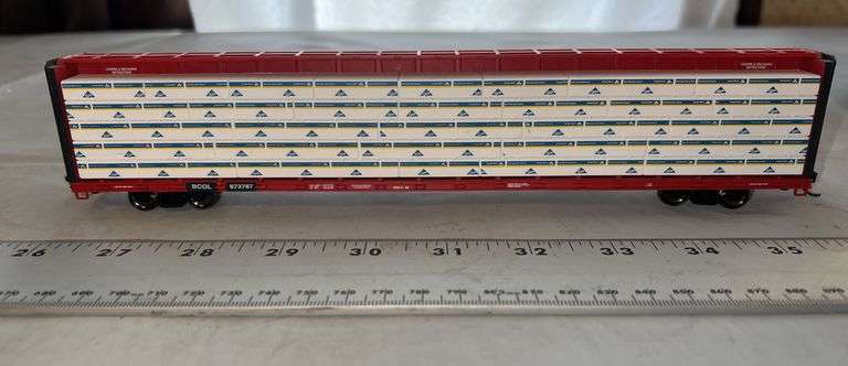 Walthers HO Scale 72’ Centerbeam Flatcar BOL 873787 w/ GP Lumber Load ...
