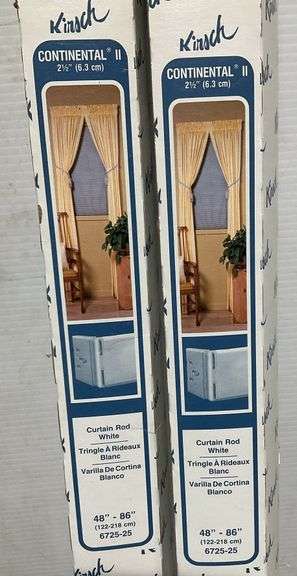 2 Boxes Kirsch Continental II Curtain Rods (48” - 86”) - Sherwood Auctions