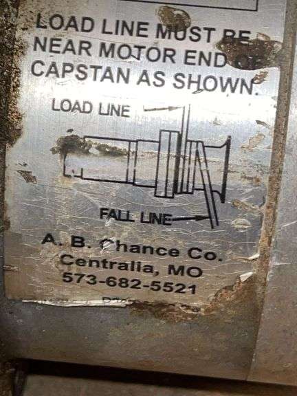 1000 lb Capacity Winch by A.B. Chance Co.- has power + Extra One for ...