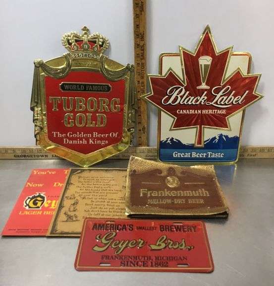 Beer Signs & License Plate - Sherwood Auctions