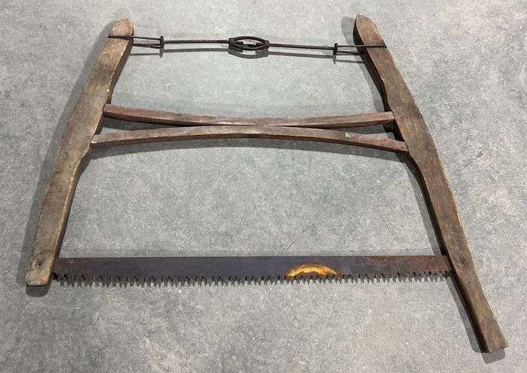 Antique Wood Frame Buck Saw - Sherwood Auctions