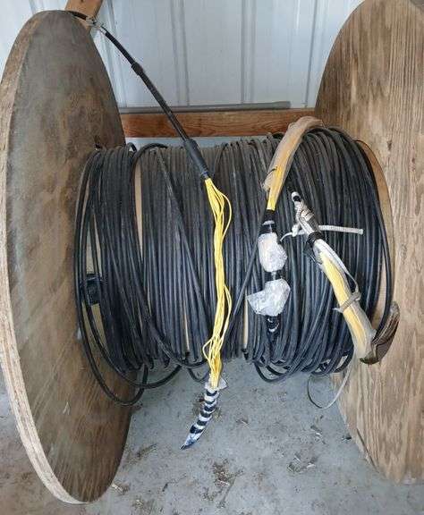 45” round Wooden Spool w/ Cable - Sherwood Auctions