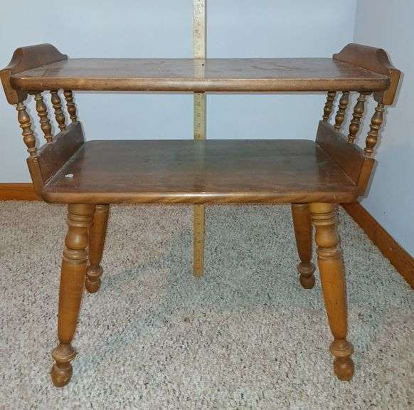 MCM Colonial Solid Wood Side Table - Sherwood Auctions