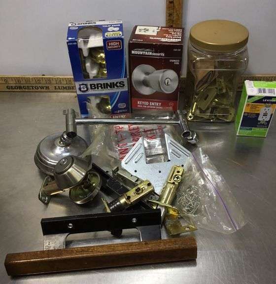 Brinks Tulip Knobs, Mountain Security Stainless Steel Door Knobs, Door Hinges, GFCI Outlet, Used ...