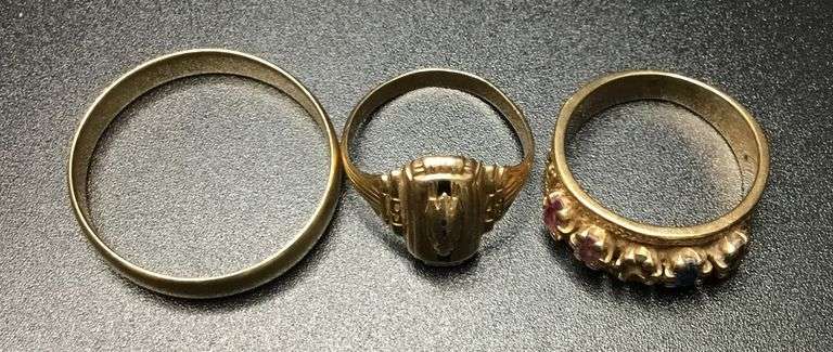 3 10Kt. And 3 14Kt. Gold Rings - Sherwood Auctions