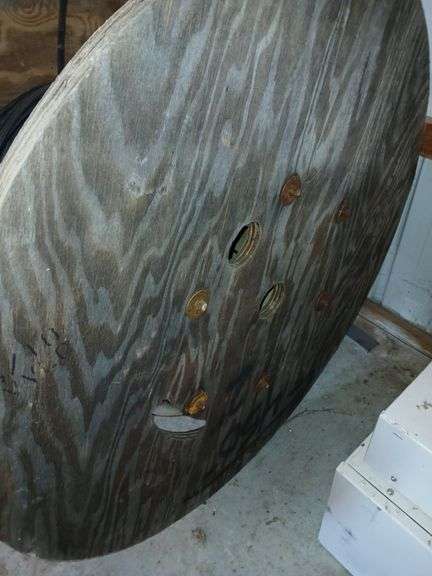 45” round Wooden Spool w/ Cable - Sherwood Auctions