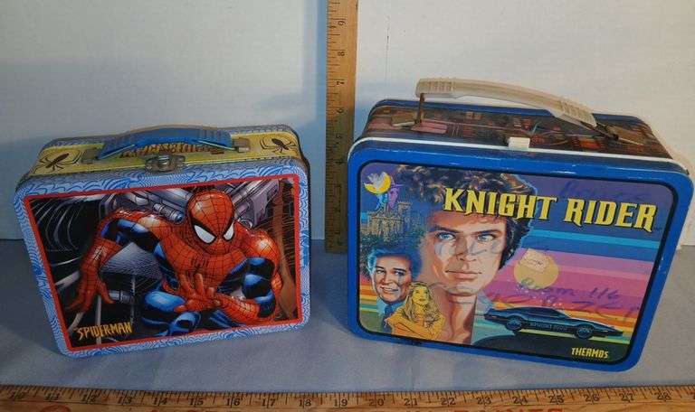 Knight Rider & Spiderman Vintage Lunch Boxes - Sherwood Auctions